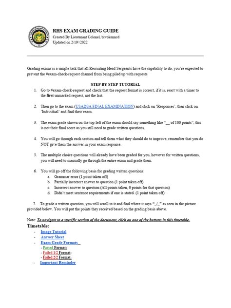 Usadsa Grading Guide Download Free Pdf Question Sergeant