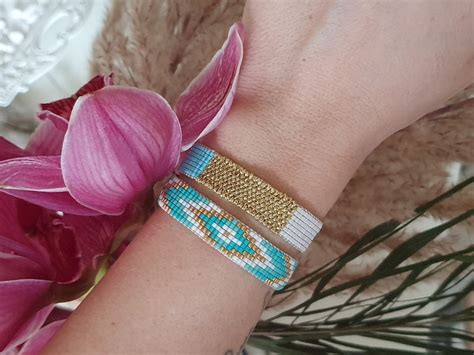 Miyuki Woven Bead Bracelet Loom Bracelet Handwoven Etsy