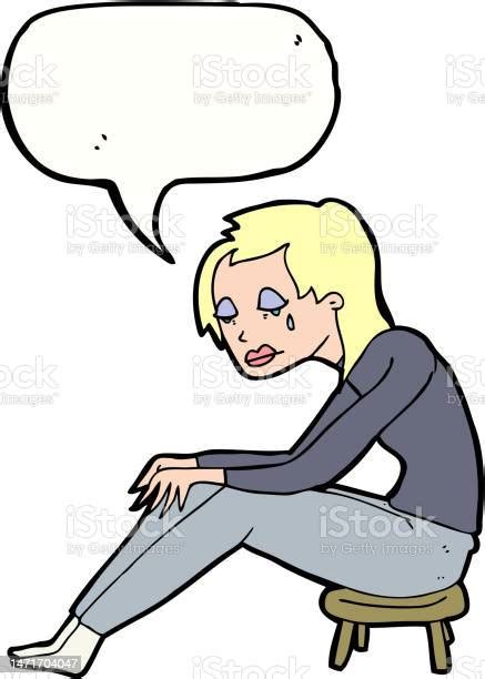 말풍선이 있는 눈물 가진 여자 말풍선을 거친에 대한 스톡 벡터 아트 및 기타 이미지 거친 귀여운 기이함 Istock