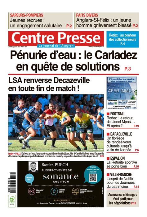 Centre Presse Aveyron N du septembre à télécharger sur iPad