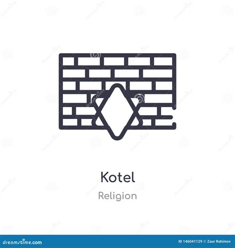 Kotel Outline Icon Isolated Line Vector Illustration From Religion