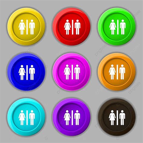 Couple Silhouette On Colorful Buttons Vector Head Silhouette Man Body
