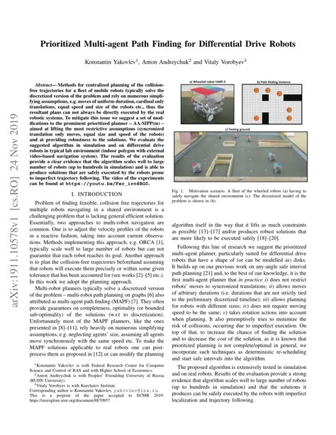 Pdf Prioritized Multi Agent Path Finding For Differential Drive Robots