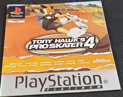 Tony Hawks Pro Skater 4 Sony Playstation 1 Spare Platinum Manual Only
