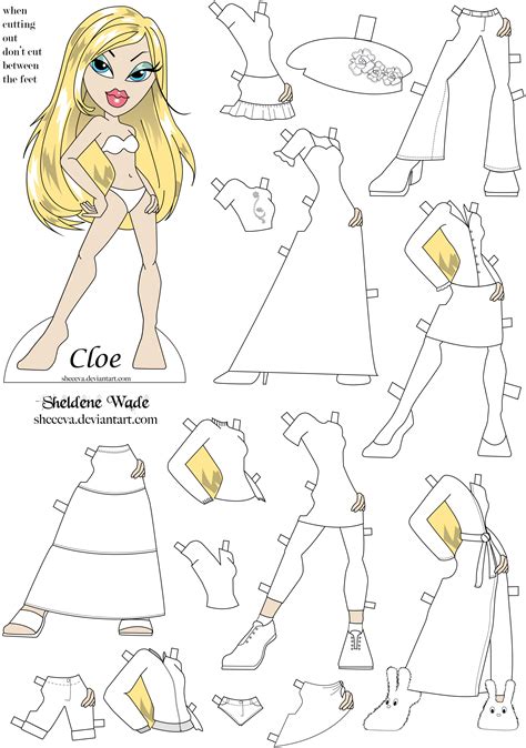 Chloe Papierpuppe Zum Ausschneiden Und Anmalen Basteln Mit Papier