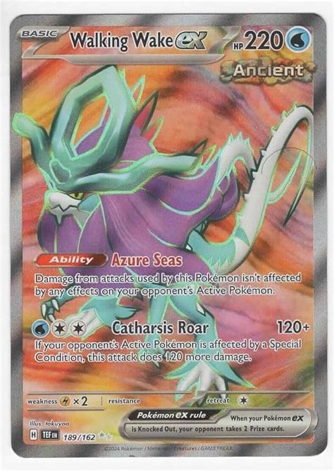 Amazon Pokemon Walking Wake Ex Temporal Forces Full Art Ultra Rare Holo