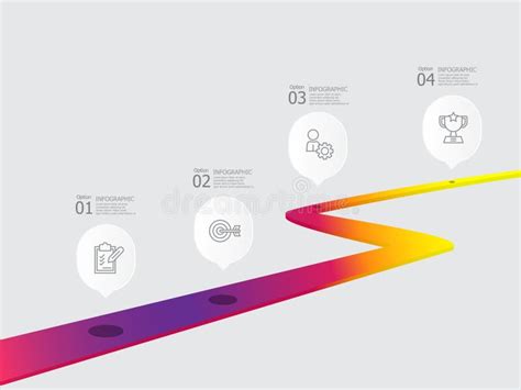 Horizontal Timeline Infographic Element Report Stock Vector