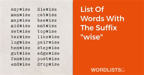 List Of Words With The Suffix Wise