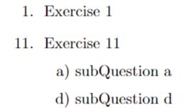 Numbering Exercise Package Cannot Change First Question Number TeX LaTeX Stack Exchange