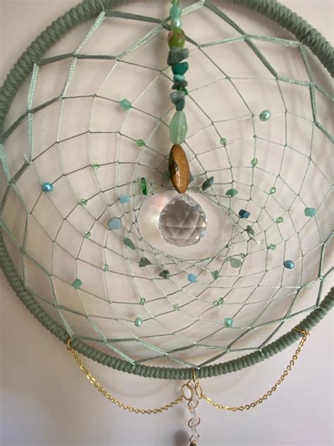 Green Sun Catcher With Two Crystal Balls Etsy