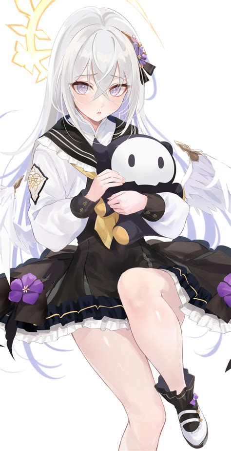 Anime Anime Girls Blue Archive White Hair Shirasu Azusa Wallpaper Resolution X Id