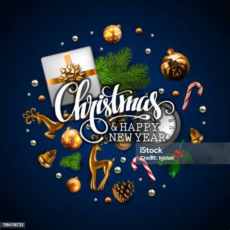 메리 크리스마스와 새해 복 야 배경 엽서 매우 사실적인 일러스트레이션 12월에 대한 스톡 벡터 아트 및 기타 이미지 12월 12월 31일 감정 Istock