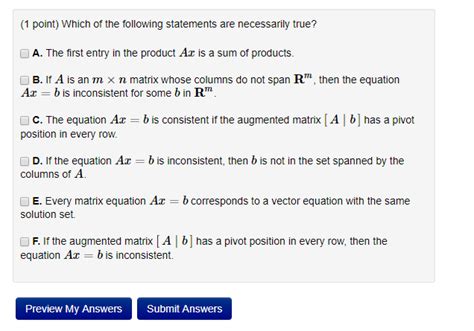 Solved Which of the following statements are necessarily | Chegg.com