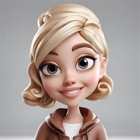 Portrait Dune Belle Fille Aux Cheveux Blonds Rendu 3d Image Générée