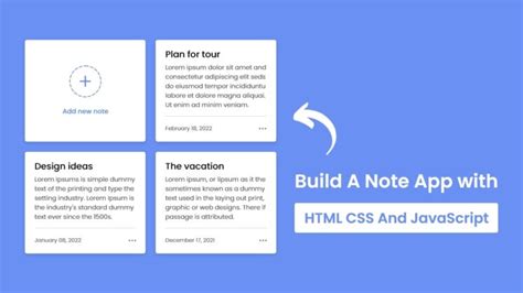 Build A Notes App In HTML CSS JavaScript