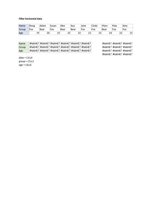 Filter Horizontal Data Pdf