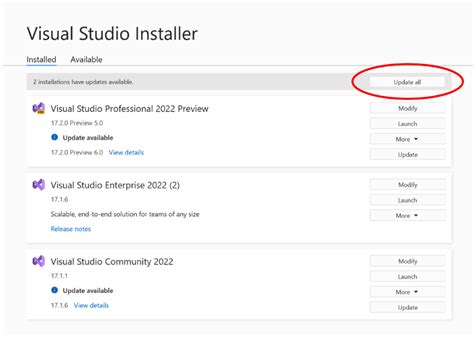 Update All Visual Studio Installations With A Single Click Visual Studio Blog