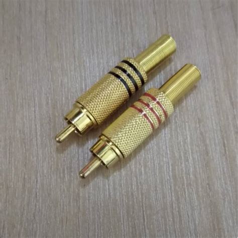Jual Jack Rca Gold Set Sepasang Shopee Indonesia