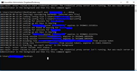 windows 10 aws vault error server failed exit status 1 · issue 411