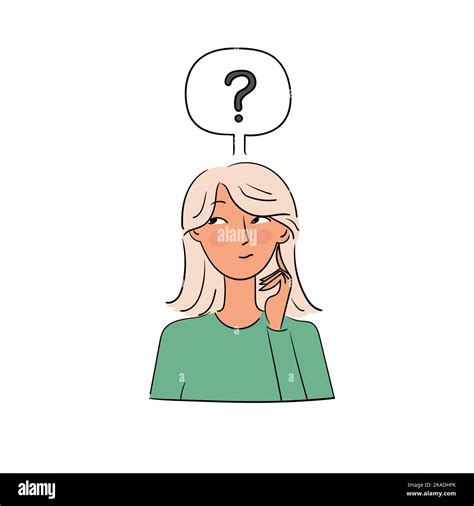 Woman Thinkingproblem Solving Conceptbubble With A Question Mark