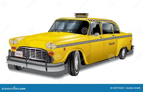 Retro Yellow Taxi Vector Stock Vector Illustration Of Eps10 56975628