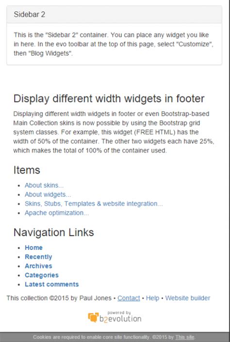 Using Bootstrap Classes In Footers