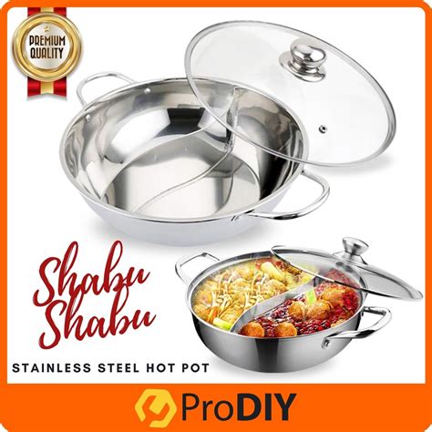 Stainless Steel 2 In 1 Hot Pot Shabu Dual Site Induction Gas Stove