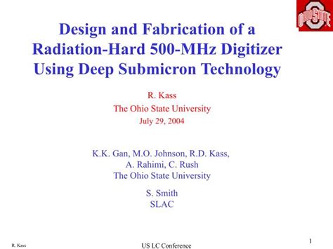 Ppt Design And Fabrication Of A Radiation Hard 500 Mhz Digitizer