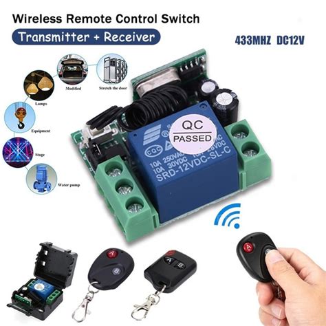 Wireless Remote Control Switch Dc 12v 1ch Relay Receiver Module With Rf