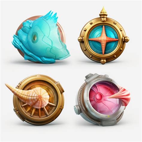 Premium Ai Image A Collection Of Fish And A Shell