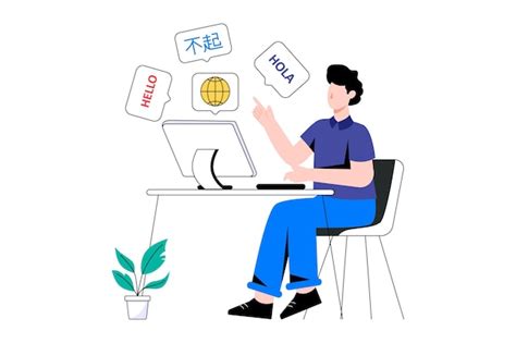 Premium Vector Digital Interpreter Flat Style Design Vector