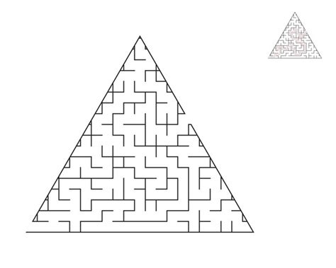 Premium Vector Triangle Maze Logic Game With Labyrinths Maze Game A