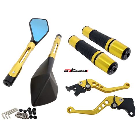 Kit Retrovisor Esportivo Estilo Tomok Manete E Manopla Peso Cb