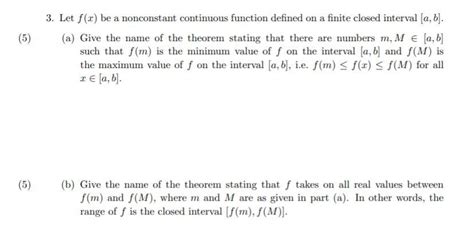 Solved 5 3 Let Fx Be A Nonconstant Continuous Function