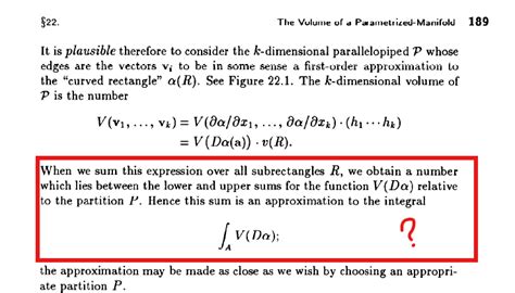 Integration Confusions About Parametrized Manifold” In Munkres Analysis On Manifolds