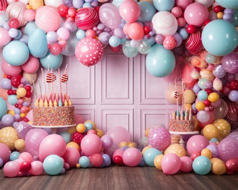 Premium Photo Candy Fiesta Captivating Giant Candy Balloon Garland As