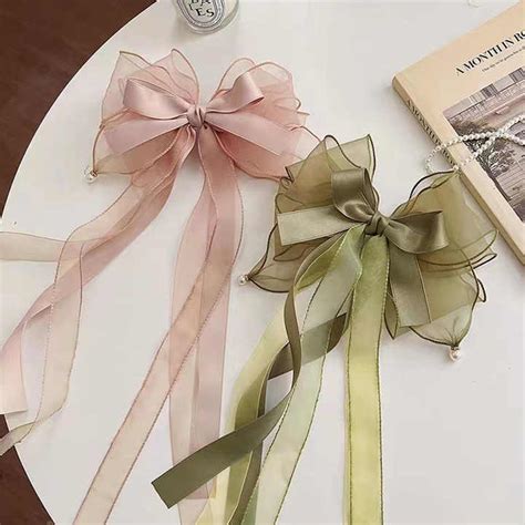 Gauze Bowknot Hairpin Women Head Ornament Barrette Accessories Big Long