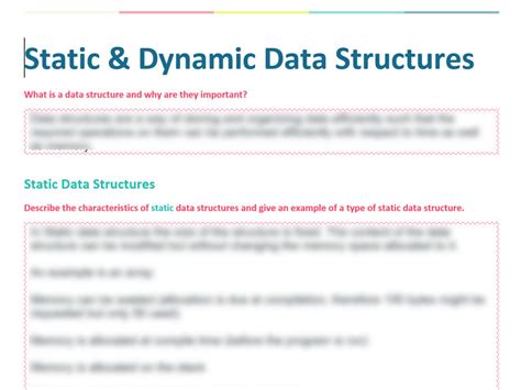static and dynamic data structures scaffold and answers teaching resources