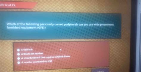 Solved Dn 12 Of 25 Which Of The Following Personally Owned Peripherals Can You Use With