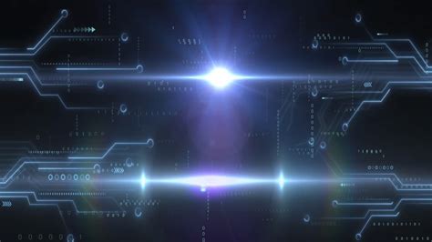 Animation Of Lens Flares Over Illuminated Circuit Board Pattern And