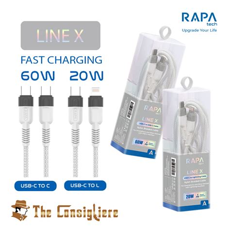 Jual Kabel Data RAPA TECH USB C To Lightning PD 20W 60W Type C To Type C Line X Shopee Indonesia