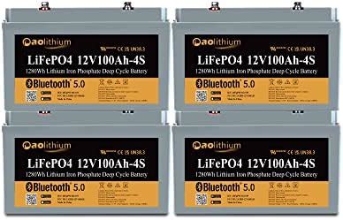 AOLITHIUM 100ah Lithium Battery 12V LiFePO4 Battery With Free Bluetooth