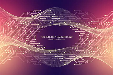 회로 기판 전자 요소와 컴퓨터 마더 보드 벡터 배경 컴퓨터 기술 엔지니어링 개념에 대한 전자 질감 마더 보드 컴퓨터 생성 추상 그림 Cpu에 대한 스톡 벡터 아트 및 기타