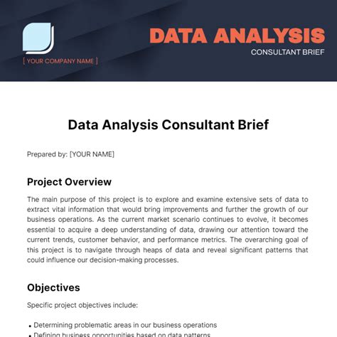 Free Data Analysis Consultant Brief Template To Edit Online