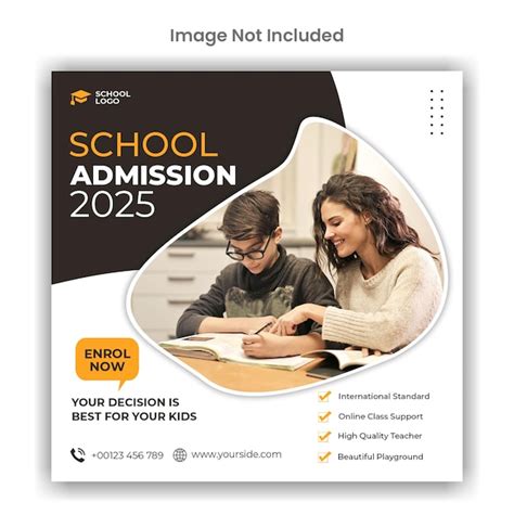 학교 입학 인스 타 그램 또는 소셜 미디어 템플릿 디자인 프리미엄 Psd 파일