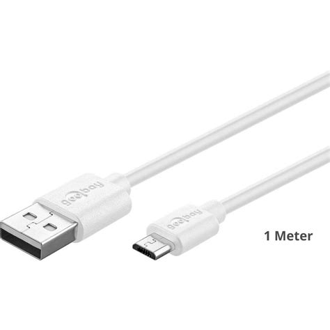 Goobay Daten Ladekabel Micro Usb 1m White Stecker Typ A Auf Als