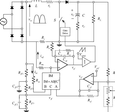 The Schematic Circuit Of Average Current Control Boost Power Factor Download Scientific Diagram