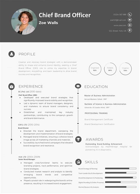 Chief Brand Officer CV Example Template