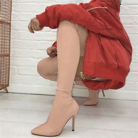 Sexy Black Womens Long Boots Women Autumn Heels Shoes Over The Knee