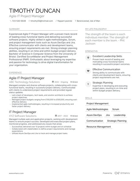 3 Successful Agile IT Project Manager Resume Examples And Writing Tips